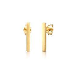 Paar Ohrstecker Elli "Ohrringe Stecker Stab Geo Geb&uuml;rstet Trend 925 Silber" Gr. 16, gold, Ohrringe, Damen, ohne Stein, Silber 925 (Sterlingsilber), Paar Ohrstecker