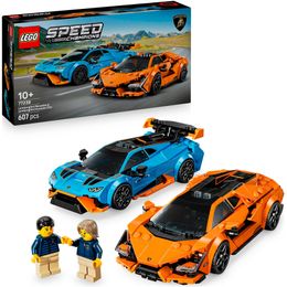 Konstruktionsspielsteine Lego "Lamborghini Revuelto und Hurac&aacute;n STO (77238), Lego Speed Champions", bunt, Spielbausteine, Kinder, Kunststoff, Konstruktionsspielsteine, Made in Europe