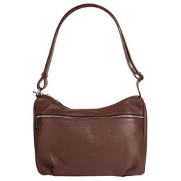 Shopper Samantha Look, Damen, Gr. B/H/T: 29cm x 22cm x 13cm onesize, braun, Leder, leicht gl&auml;nzend, unifarben, Taschen Shopper, echt Leder, Made in Italy