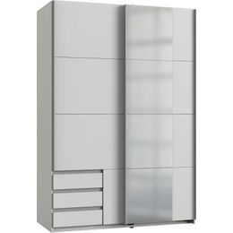 Schwebet&uuml;renschrank wimex "Emden moderner Kleiderschrank mit Spiegel und Schubladen", wei&szlig;, B:135cm H:198cm T:64cm, Schr&auml;nke, Schwebet&uuml;renschrank, Schlafzimmer Schrank Garderobenschrank mit Schwebet&uuml;ren Topseller