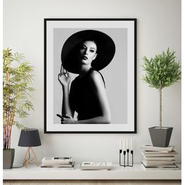 Bild mit Rahmen queence "oder Poster, Evgenia", schwarz (farbe rahmen: schwarz, farbe bild(er): schwarz), B:30cm H:40cm, Acrylglas, Holz, Papier, Bilder, Bild mit Rahmen, HD Premium Druck