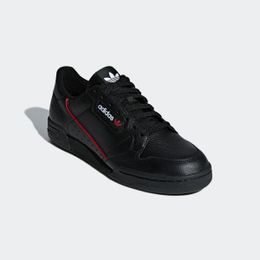 Sneaker adidas originals "CONTINENTAL 80", Herren, Gr. 37, bunt (core schwarz, scarlet, collegiate navy), Leder, Synthetik, Schuhe Sneaker