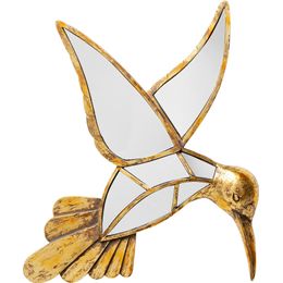 Wanddekoobjekt KARE DESIGN "Wandschmuck Hummingbird Mirror 60cm", gold (goldfarben), B:60cm H:51cm T:5cm, Polyresin, Wanddekoobjekte, Wanddekoobjekt