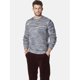 Rundhalspullover Babista "Pullover ALESSINO", Herren, Gr. XL, blau (blau gemustert), Obermaterial: 75% Baumwolle CO. 25% Polyacryl PAN., Pullover Rundhalspullover