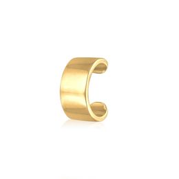 Paar Ohrklemmen Kuzzoi "Ohrringe Herren Single Earcuff Basic Glanz 925 Silber", gold, Ohrringe, Herren, Silber 925 (Sterlingsilber), Paar Ohrklemmen