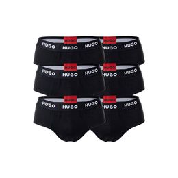 Slip Hugo "Slip 6er Pack", Herren, Gr. M, schwarz, Obermaterial: 95% Baumwolle CO. 5% Elasthan EL., Unterhosen Slip