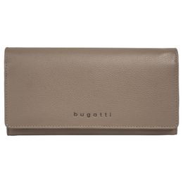 Geldb&ouml;rse Bugatti "MIRA", Damen, grau (taupe), Leder, leicht gl&auml;nzend, unifarben, Kleinlederwaren Geldb&ouml;rse, echt Leder