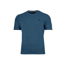 T-Shirt BOSS "T-Shirt Waffle T-Shirt 1er Pack", Herren, Gr. M, blau, Obermaterial: 60% Baumwolle CO. 40% Polyester PES., Shirts T-Shirt