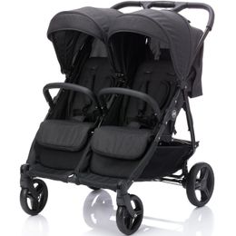 Zwillingswagen fillikid "Duo, schwarz melange", Baby, schwarz (schwarz melange), Kinderwagen Zwillingswagen