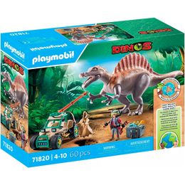 Konstruktions-Spielset Playmobil "Spinosaurus-Angriff auf Dino-Ausgrabung (71820), Playmobil Dinos", bunt, Spielbausteine, Kinder, Kunststoff, Konstruktions-Spielset