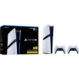 Playstation 5 Konsolen-Set "Playstation 5 Pro Konsole inkl. zweitem DualSense Wireless-Controller", schwarz-wei&szlig; (wei&szlig;, schwarz), B:8,9cm H:21,6cm T:38,8cm, Spielekonsolen, Konsolen-Set