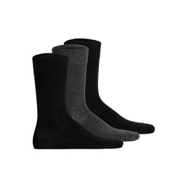 Kurzsocken Hudson "Socken EASY&sup3; 3-PACK 3er Pack", Damen, Gr. 39-42, schwarz (schwarz, grau), Obermaterial: 80% Baumwolle CO. 17% Polyamid PA. 3% Elasthan EL., Socken Kurzsocken