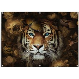 Poster Reinders "Tiger", braun (farbe bild(er): braun), B:140cm H:100cm T:0,1cm, Leinwand, Bilder, Poster, leichtes und wasserfestes Gartenposter f&uuml;r den Au&szlig;eneinsatz
