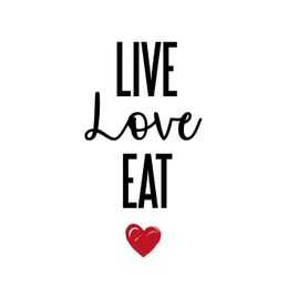 Wanddekoobjekt queence "LIVE LOVE EAT", rot, B:30cm H:45cm T:0,1cm, Stahl, Wanddekoobjekte, Wanddekoobjekt, Stahlschild, Blechschild, Spruch, Witzig, Wanddeko, retro, 20x30cm