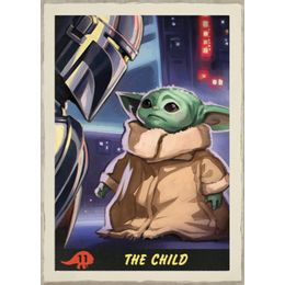 Bild Komar "Mandalorian The Child Trading Card", bunt (farbe bild(er): bunt), B:50cm H:70cm, Holz, Papier, Bilder, Bild, Wandbild zur Dekoration im Kinderzimmer - ohne Rahmen