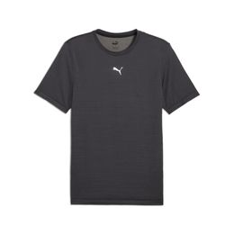 Trainingsshirt Puma "M TAD TECH SEAMLESS TEE", Herren, Gr. XXL, schwarz (galactic gray, Puma schwarz, tonal jacquard), Obermaterial: 72% Polyester, 28% Polyamid, regular fit normal, Rundhals, Shirts Trainingsshirt, regular fit, atmungsaktiv, schnell trocknend, Stretch-Material