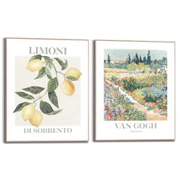 Poster Reinders "Van Gogh Flora", gr&uuml;n (farbe bild(er): gr&uuml;n), B:40cm H:50cm T:1,6cm, Bilder, Poster, Wohnzimmer - Zitrone - Sorrento - Gr&uuml;n - MDF - Kunst - 40x50 cm