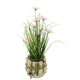 Kunstblume I.GE.A. "Margeriten im Gras", rosa, B:15cm H:33cm, Kunststoff, Kunstpflanzen, Kunstblume, 3er Set