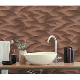 Vliestapete FASHION FOR WALLS "Sparkling Sea", braun (bronze), B:0,53m L:10,05m, Vlies, Tapeten, Vliestapete, Phthalate frei