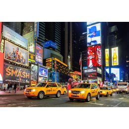 Fototapete papermoon "New York Taxis", bunt, B:3,5m L:2,6m, Vlies, Tapeten, Fototapete
