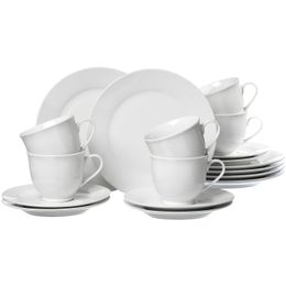 Ritzenhoff & Breker Kaffeeservice RITZENHOFF & BREKER "Bianco", wei&szlig;, 18 Stk., Porzellan, Geschirr-Sets, Kaffeeservice, klassisch und schlicht, unifarben