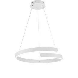 REALITY LEUCHTEN LED Pendelleuchte "Parma", wei&szlig; (wei&szlig; matt), 1, &Oslash; 50cm H: 150cm, 1 Stk., Leuchten, H&auml;ngelampe neutralwei&szlig; 4000K, 4500 Lumen 37W, dimmbar h&ouml;henverstellbar, LED Pendelleuchte
