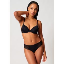 Schalen-BH Skiny "Initialace", Damen, Gr. 85, Cup C, schwarz, Obermaterial: 85% Polyamid, 15% Elasthan. Cups: 100% Polyester. Spitze: 90% Polyamid, 10% Elasthan, unifarben, normal, BHs Schalen-BH, Seiten und Unterbrust aus Spitze, gepolstert