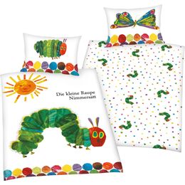 Babybettw&auml;sche "Die kleine Raupe Nimmersatt", bunt, B/L: 100cm x 135cm, 1 Stk., 1 Stk., Renforc&eacute;, B/L: 60cm x 40cm, Renforc&eacute;, Obermaterial: 100% Baumwolle, Bettw&auml;sche, Babybettw&auml;sche, mit tollem Motiv