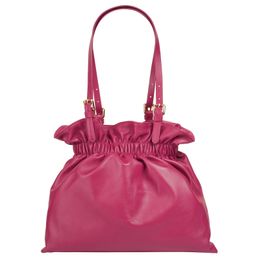 Shopper Samantha Look, Damen, Gr. B/H/T: 25cm x 25cm x 10cm onesize, pink, Leder, unifarben, Taschen Shopper, echt Leder, Made in Italy