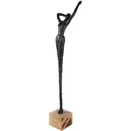 Dekofigur Gilde "Skulptur Alive naturfarben; schwarz H. 77 cm", beige (naturfarben, schwarz), B:10cm H:77cm T:10cm, Kunstharz, Mangoholz, Dekofiguren, Dekofigur