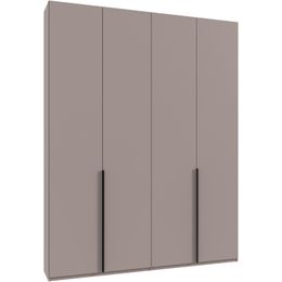 Kleiderschrank wimex "Mugano,in 5 Breiten,2 H&ouml;hen,2 Tiefen, viele Farben, Made in Germany", schwarz (saharagrau, griffe schwarz), B:180cm H:236cm T:40cm, Holzwerkstoff, Schr&auml;nke, Kleiderschrank, mit langen Griffen aus Metall, mit oder ohne Spiegel
