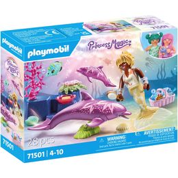 Konstruktions-Spielset Playmobil "Meerjungfrau mit Delfinen (71501), Princess Magic", bunt, Spielbausteine, Kinder, Kunststoff, Konstruktions-Spielset, Made in Europe