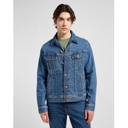 Jeansjacke Lee "RIDER_JACKET", Herren, Gr. M, belmont, Denim/Jeans, Obermaterial: 99% Baumwolle, 1% Elasthan, normal h&uuml;ftlang, angesetztes B&uuml;ndchen, Jacken Jeansjacke, mit seitlichen Eingrifftaschen
