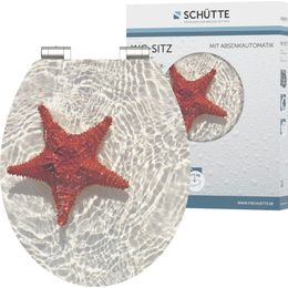 Sch&uuml;tte WC-Sitz SCH&Uuml;TTE "RED STARFISH", bunt, B:370cm L:430cm, MDF - Mitteldichte Holzfaserplatte, WC-Sitze, WC-Sitz, High Gloss mit MDF Holzkern, mit Absenkautomatik
