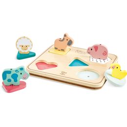 Puzzle HAPE "Tierger&auml;uschepuzzle Tom", bunt, Puzzles, KinderB:22cm H:9cm T:21cm, Holz, Metall, Puzzle, mit Ger&auml;uschen, B:22cm H:9cm T:21cm