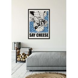 Wandbild Komar "Marvel Spider-Man Say Cheese Blue", blau (farbe bild(er): blau,wei&szlig;), Disney, 1 Stk., Vlies, Bilder, Wandbild, 50 x 70 cm (Breite x H&ouml;he) - Kinderzimmer, Dekoration