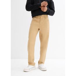 Stretch-Hose bonprix "Classic Fit Stretch-Hose, Straight", Herren, Gr. 62, N-Gr, beige, Obermaterial: 98% Baumwolle, 2% Elasthan, klassisch, Hosen Stretch-Hose, Five-Pocket-Design, mit Eingrifftaschen, Ges&auml;&szlig;taschen und Coinpocket