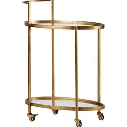 Bartisch Woood "Push Trolley", gold (antikes messing), B:67cm H:86cm T:35cm, Tische, Bartisch, auf R&auml;dern, H&ouml;he 86 cm