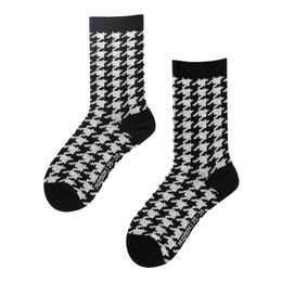 Socken Hudson "Socke Check", Damen, Gr. 39-42, schwarz (schwarz 0005), Obermaterial: 69% Baumwolle CO. 25% Polyamid PA. 5% metallisierte Fasern MTF. 1% Elasthan EL., Socken Socken