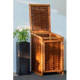 M&uuml;lltonnenbox Dobar, braun (braun, dunkelbraun), B:60cm H:115cm T:80cm, Holzwerkstoff, Aufbewahrungsboxen, M&uuml;lltonnenbox, 120l, BxTxH: 60x80x115 cm