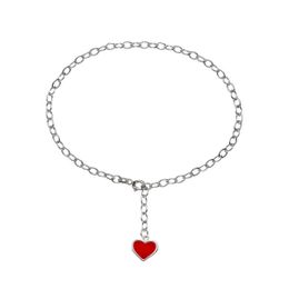 Fu&szlig;kette mit Anh&auml;nger Firetti "Schmuck Geschenk Silber 925 K&ouml;rperschmuck Ankerkette", bunt (silberfarben, rot), Fu&szlig;ketten, Damen, Silber 925 (Sterlingsilber), Fu&szlig;kette mit Anh&auml;nger, mit Lack