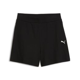 Trainingsshorts Puma "ESS ELEVATED HIGH-RISE RIB SHORTS 5", Damen, Gr. L, N-Gr, schwarz (Puma schwarz), Obermaterial: 62% Polyester, 34% Baumwolle, 4% Elasthan, unifarben, regular fit kurz, Hosen Trainingsshorts, mit hohem Bund, f&uuml;r Sport, mit Eingrifftaschen, Regular Fit