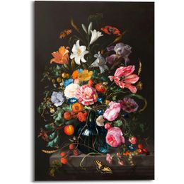Holzbild Reinders "Stilleben Blumen in Vase Jan Davidsz de Heem", bunt (farbe bild(er): mehrfarbig), B:60cm H:90cm T:2cm, MDF, Bilder, Holzbild