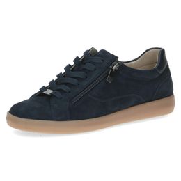Sneaker Caprice, Damen, Gr. 36, blau (dunkelblau), Veloursleder, Schuhe Sneaker, Freizeitschuh, Halbschuh, Schn&uuml;rer mit Au&szlig;enrei&szlig;verschluss