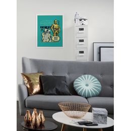 Wandbild Komar "Star Wars Beep Boop", blau (farbe bild(er): blau), Disney, 1 Stk., Vlies, Bilder, Wandbild, 50 x 70 cm (Breite x H&ouml;he) - Kinderzimmer, Dekoration