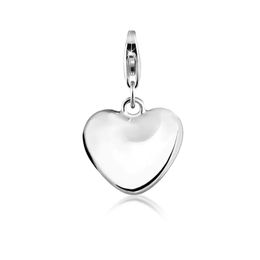 Charm-Einh&auml;nger NENALINA "Charm Herz-Anh&auml;nger Symbol Basic Liebe Love 925 Silber" Gr. 23, silber, Charms, Damen, Blacklist, Silber 925 (Sterlingsilber), Charm-Einh&auml;nger