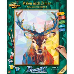 Malen nach Zahlen Schipper "Meisterklasse Premium - Polygon-Art Hirsch", bunt, Malvorlagen, KinderB:40cm H:50cm, Malen nach Zahlen, Made in Germany, B:40cm H:50cm