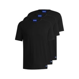 T-Shirt HUGO BLUE "BLUE Naolo", Herren, Gr. S, schwarz (schwarz001), Single Jersey, Obermaterial: 100% Baumwolle, unifarben, regular fit h&uuml;ftlang, Rundhals, eingesetzt normaler Saum, Shirts T-Shirt, mit kleinem Label am Saum