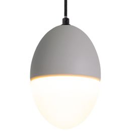 Paco Home Pendelleuchte "GREGG", blau (betongrau), 1, &Oslash; 13cm, Leuchten, LED, E27, Lampe F&uuml;r Wohnzimmer Esszimmer K&uuml;che, H&ouml;henverstellbar, Pendelleuchte