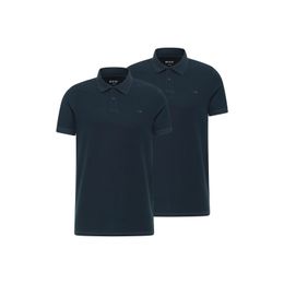Poloshirt Mustang "Poloshirt Style Palco 2P 2er Pack", Herren, Gr. M, blau (dunkelblau), Obermaterial: 100% Baumwolle CO(Bio)., Shirts Poloshirt